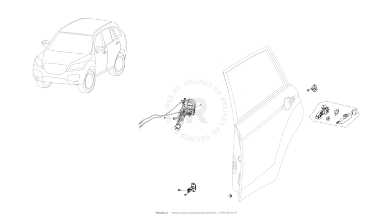 Запчасти для Lifan X60: Ручки и замки двери задней — цена, купить ...